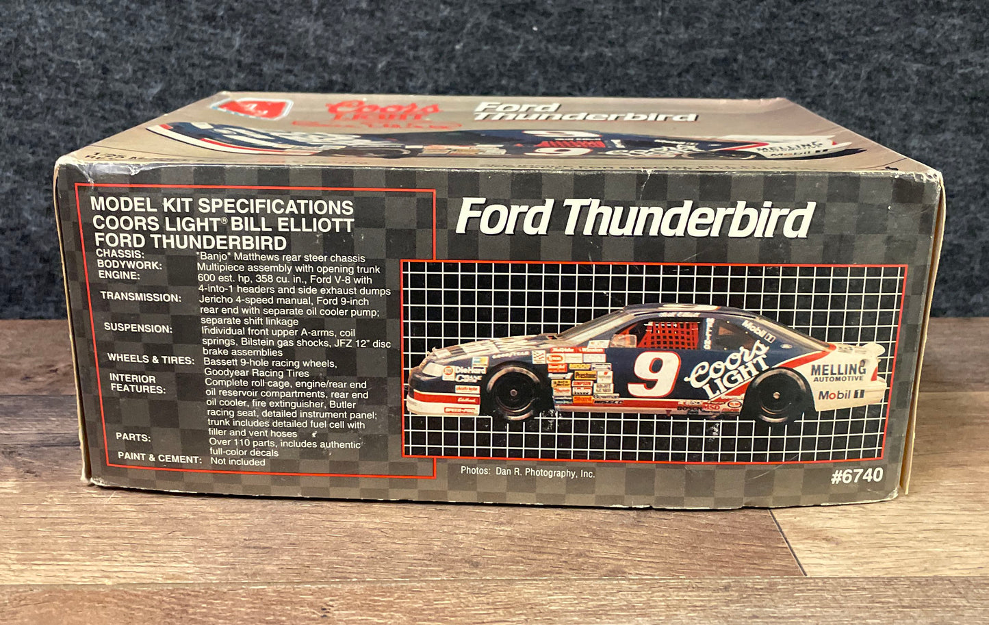 1991 AMT Bill Elliott #9 Coors Light Ford Thunderbird 1/25 Model Kit O ...