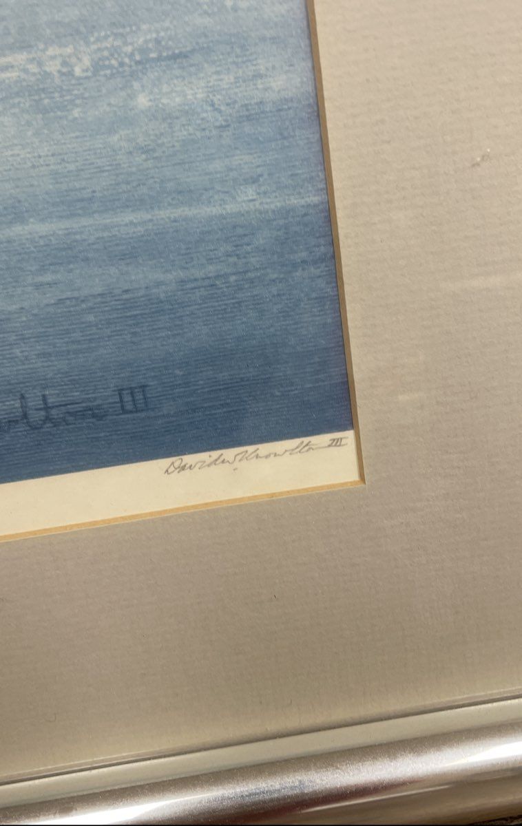 David Knowlton Signed Lighthouse Seascape Print 24x29 Vintage Framed A ...