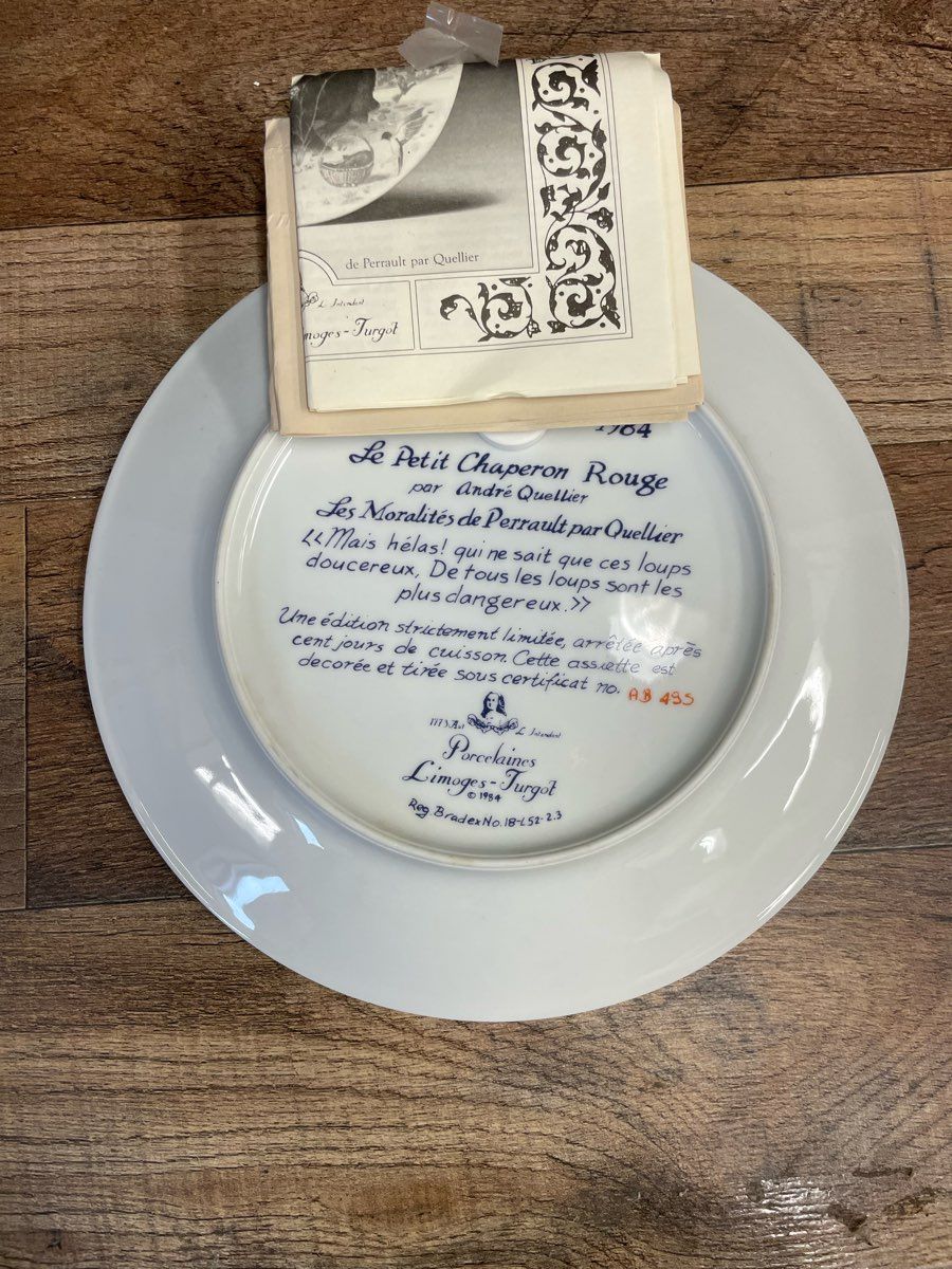 1984 Limoges Quellier Le Petit Chaperon Rouge Perrault Plate Bradex 18 – The Rewards Marketplace ...